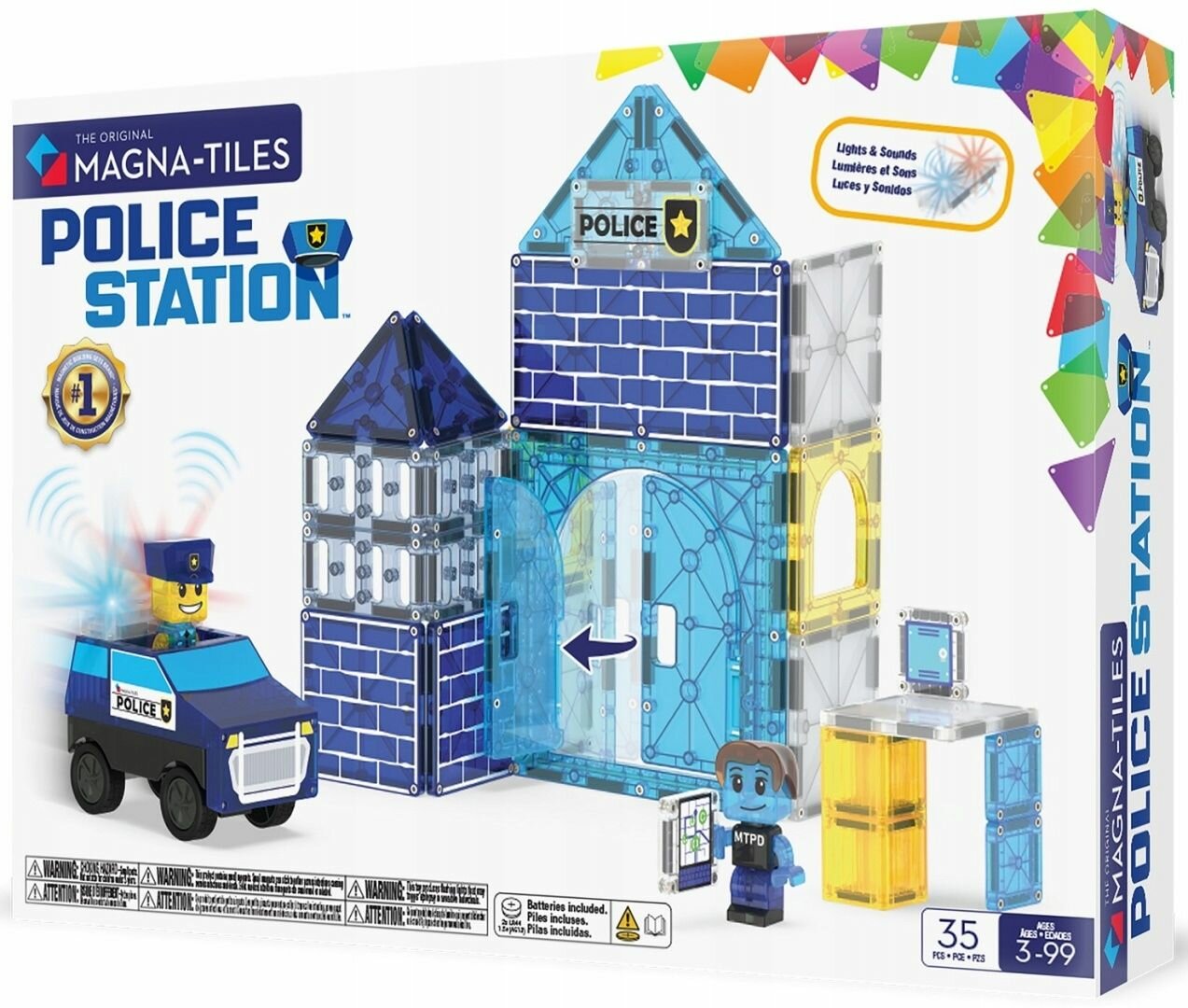 Магнитный конструктор Magna Tiles - Магнитные блоки "Полицейский участок", 35 эл. - 23906