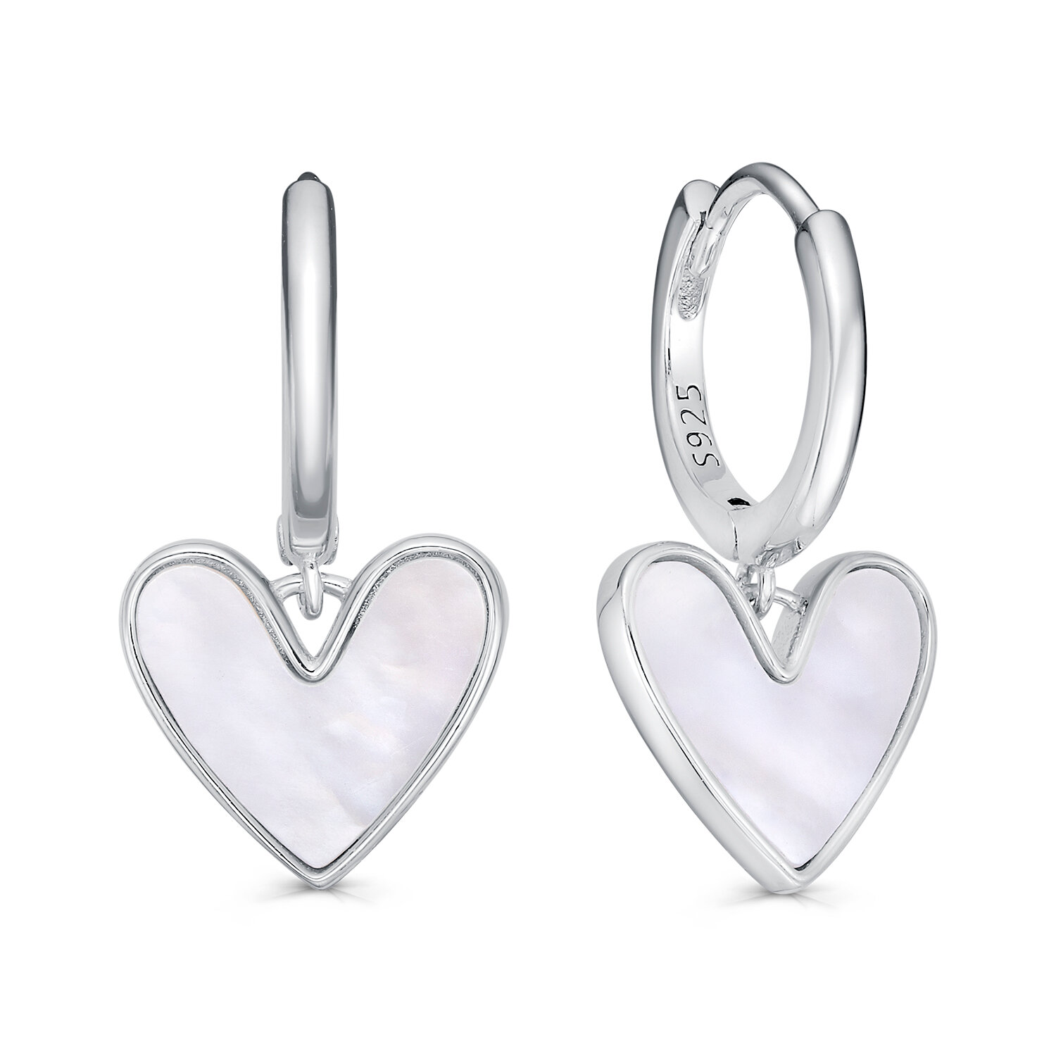 Серьги с подвесками, серебро, 925 проба, родирование, перламутр