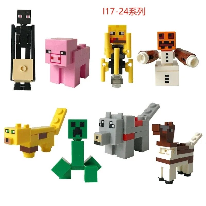 Мини-конструктор Minecraft, набор из 8 фигурок, Цвет: 8pcs
