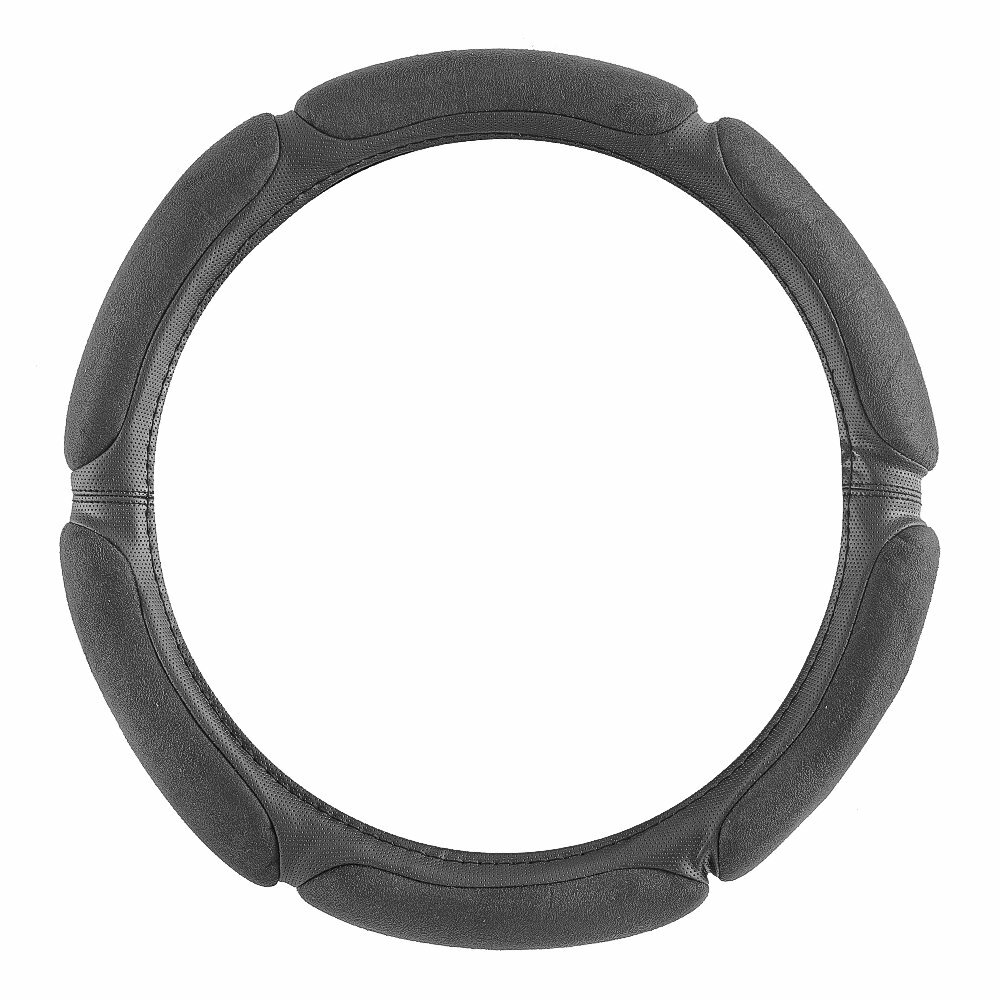 Оплетка на рулевое колесо AUTOPROFI спонжевая алькантара черный размер М 37-39 см SP-5016L BK/BK (M)