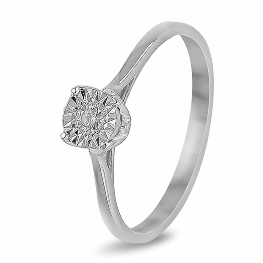 Кольцо, белое золото, 585 проба, родирование, бриллиант