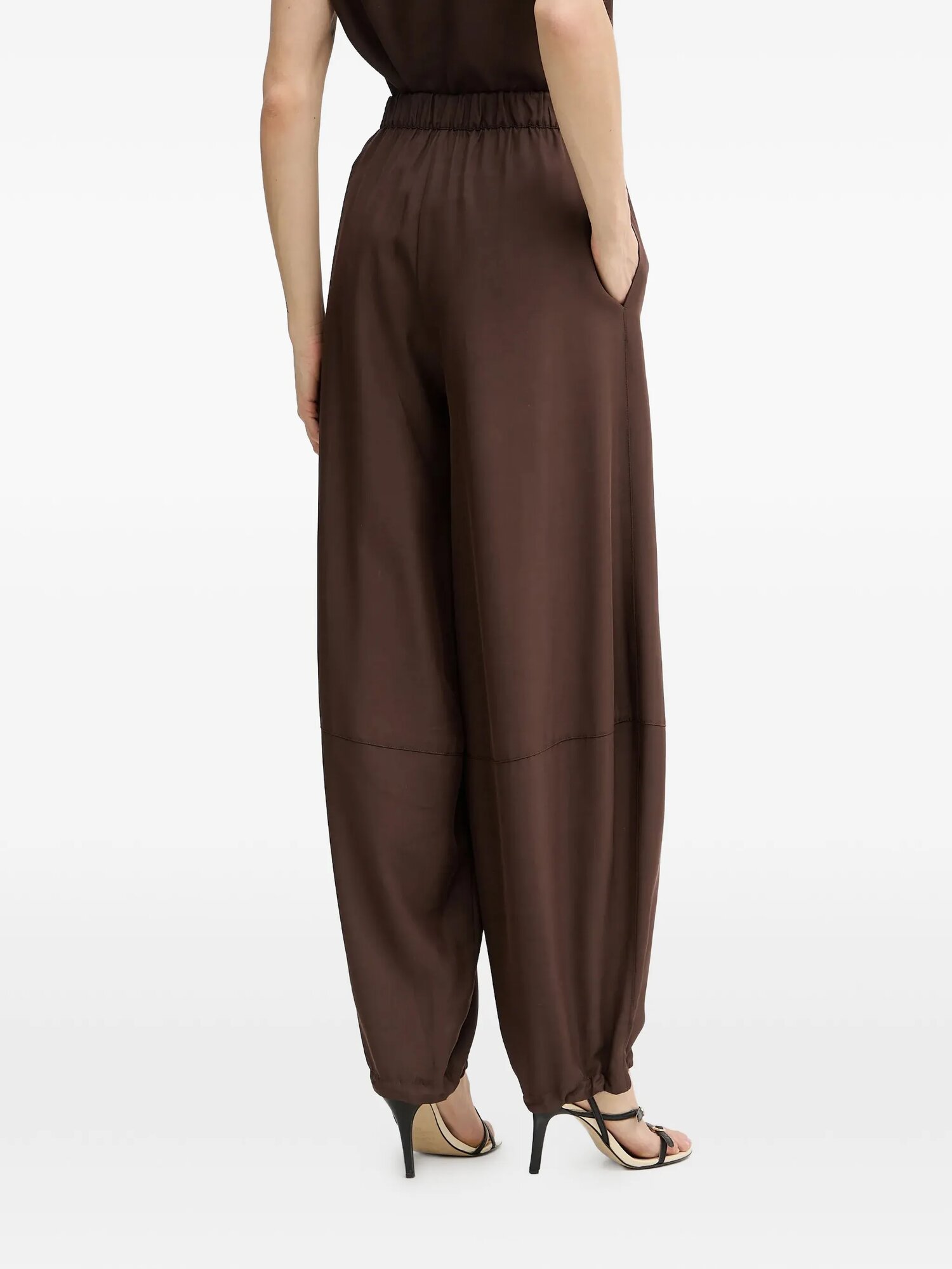 Брюки Simona Corsellini Drawstring trousers, размер 46, brown — фото 1