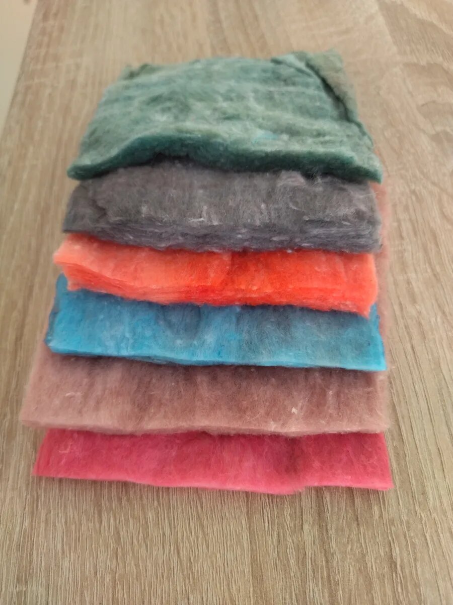Цветная хлопковая вата - 6шт, 20 см * 10 см. для игрушек