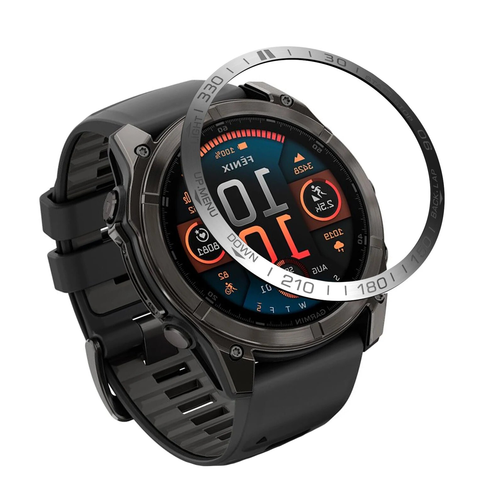 Металлический безель EUOU для Garmin Fenix 8 47/51 мм For Fenix8 51mm, Silver