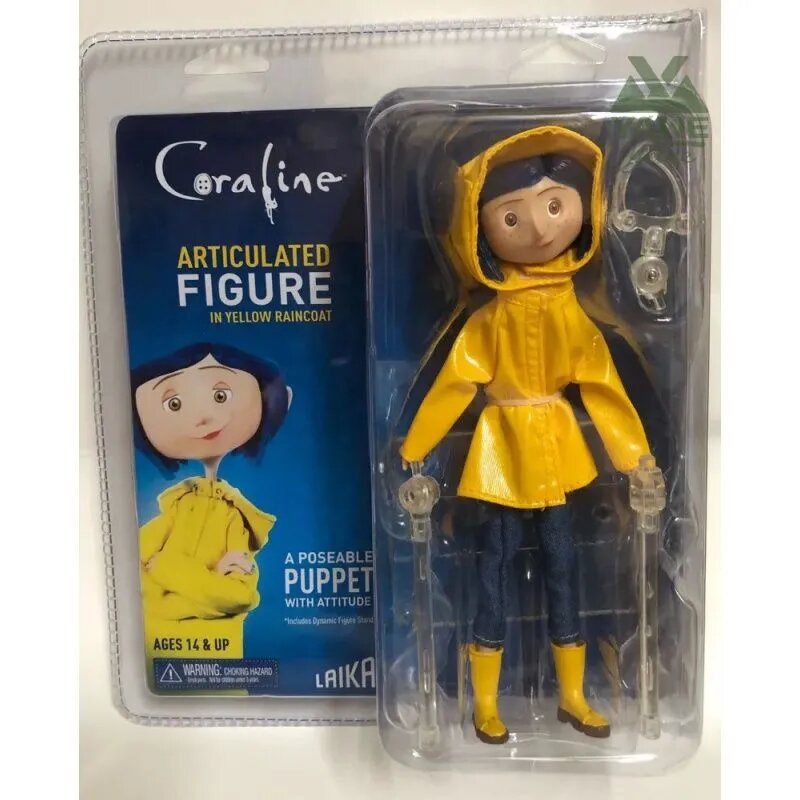 Фигурка Коралины (Coraline) в желтом дождевике из фильма "Коралина в Стране Кошмаров" - ПВХ — фото 1