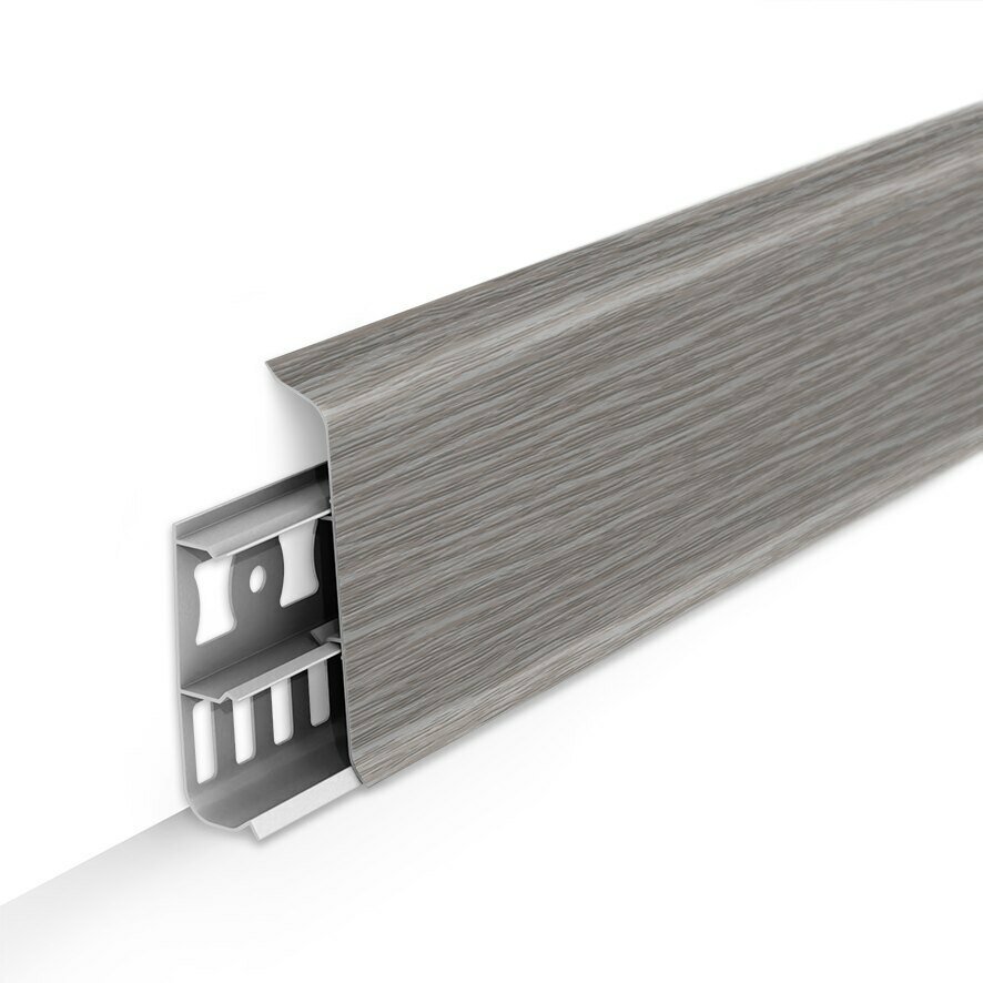 Пластиковый плинтус Идеал Деконика 85 мм Дуб пепельный 210, 1 шт.