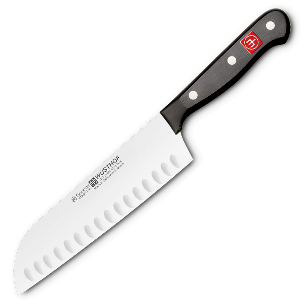 Нож кухонный WUESTHOF Gourmet 4188, сантоку, с углублениями, 17см