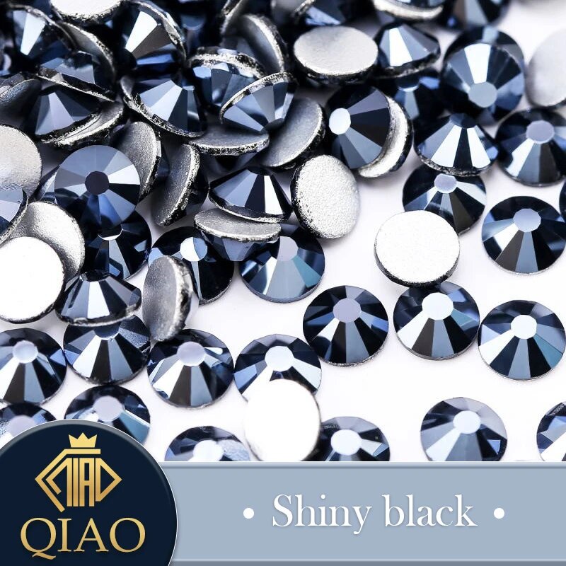 Стразы хрустальные QIAO Shiny Black SS12 - 1440шт