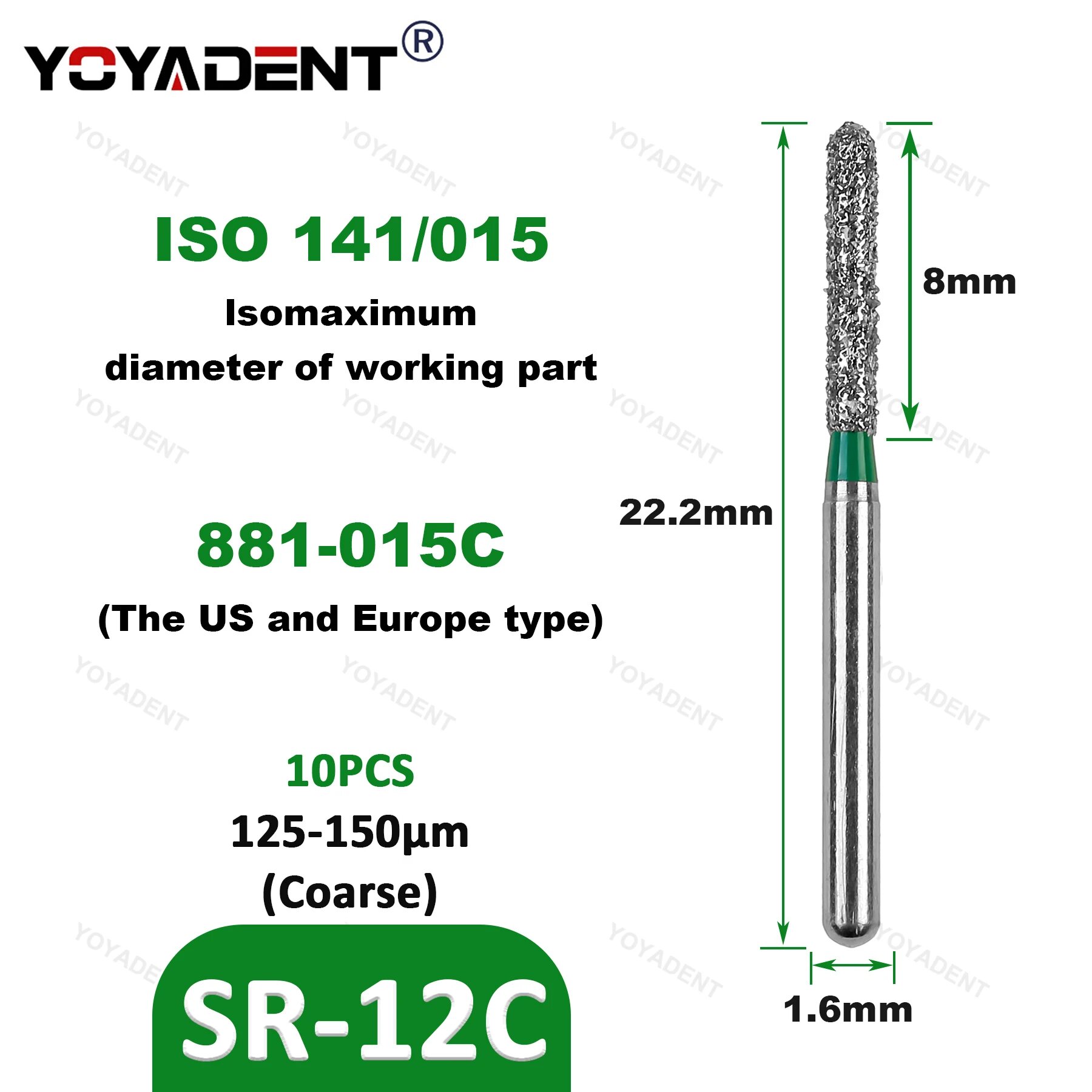 Стоматологические боры YOYADENT SR-12C, 10 шт.