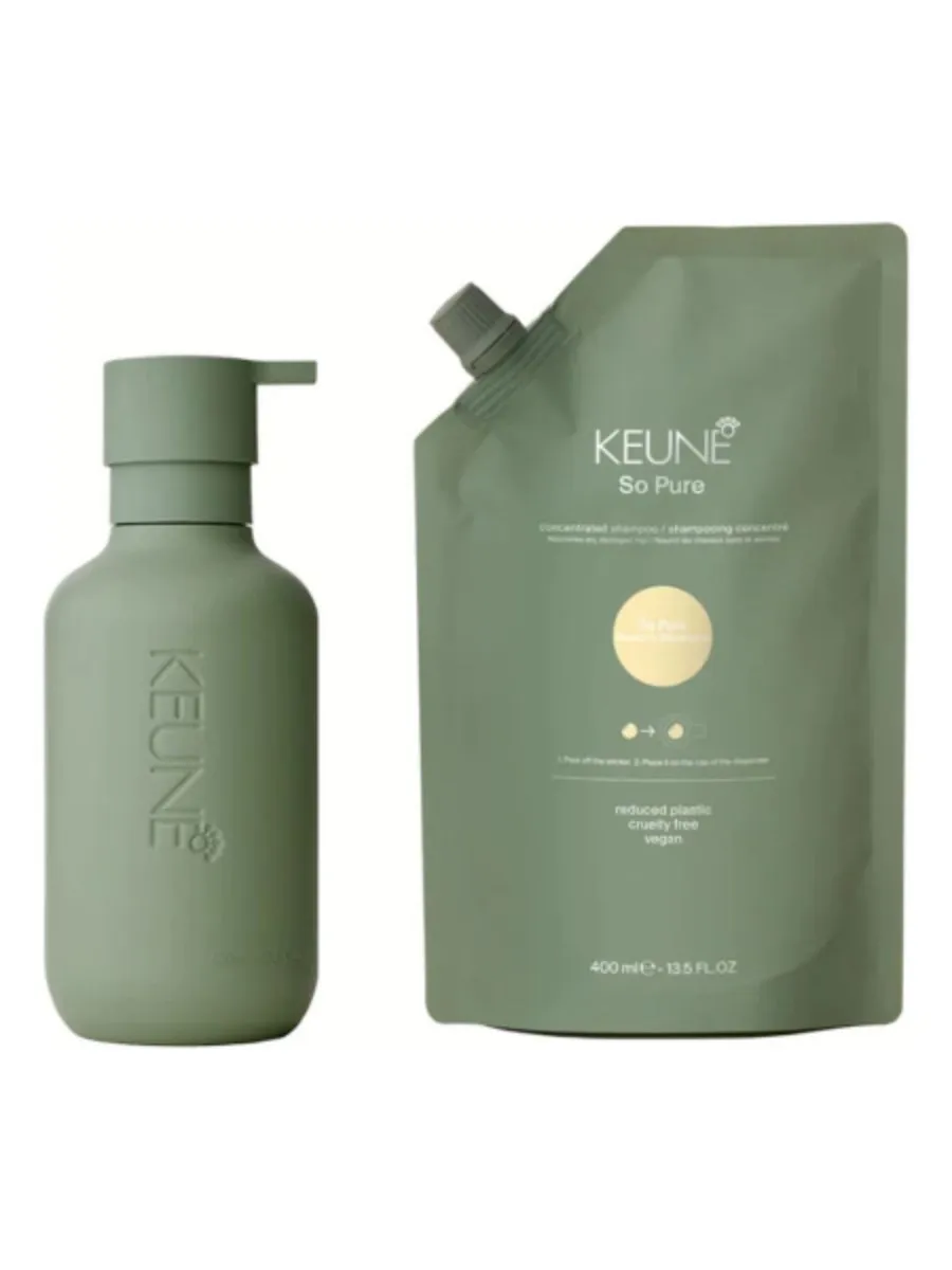 Набор Keune So Pure Restore Восстанавливающий: шампунь, 400 мл + флакон