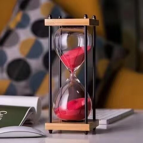 Песочные часы с красный песком на 60 минут met-red 60