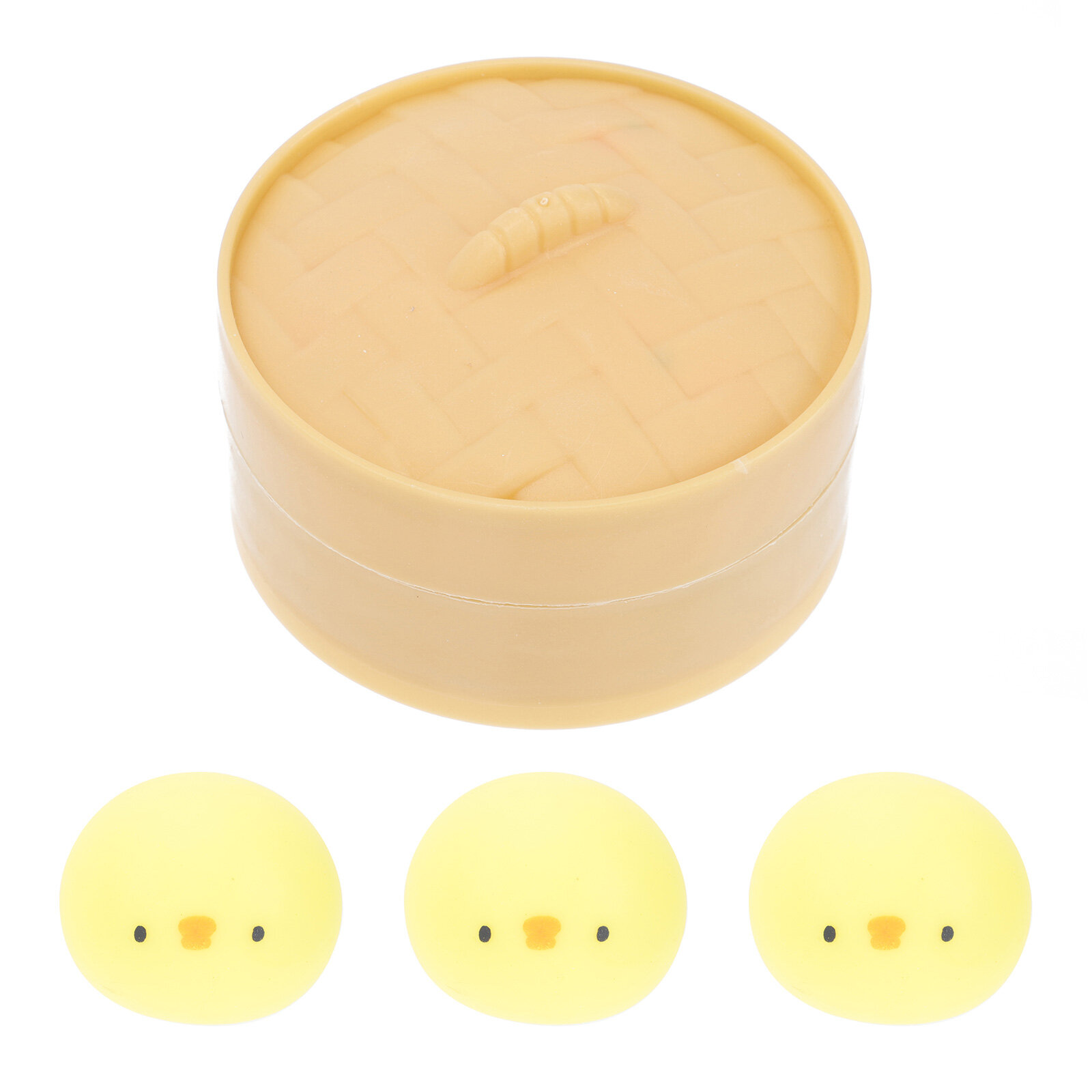 Имитация антистрессового мячика-антистресс, офисная игрушка для снятия стресса (большой паровой шарик + 3 цыпленка)