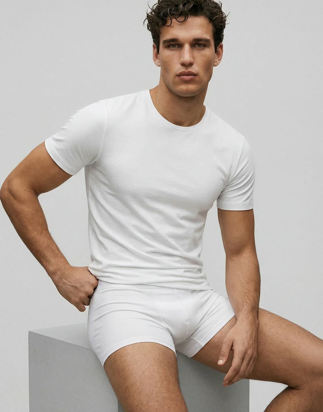 Футболка Classic cotton хлопковая облегающего силуэта