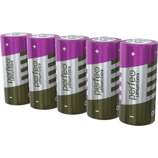 Батарейка литиевая Perfeo Lithium Extra CR123/5SH, тип CR123, 5шт, пленка