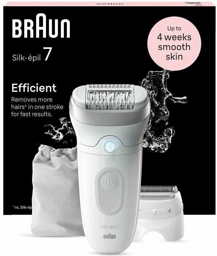 Эпилятор Braun Silk-Epil SE 7-041, влагозащитный, 40 пинцетов, встроенный аккумулятор