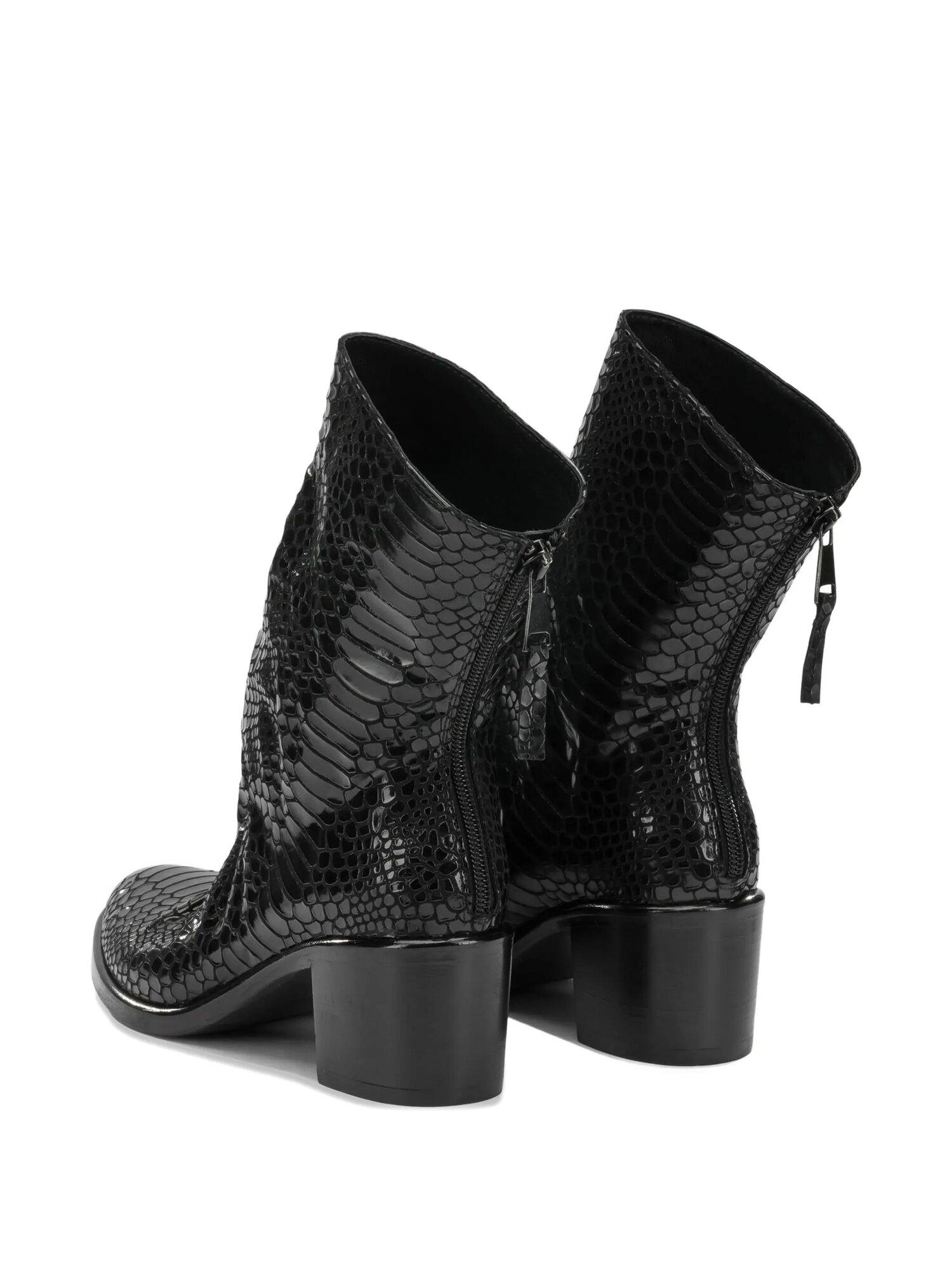 Ботинки STRATEGIA Snakeskin-effect leather boots, размер 38, black/black — фото 1