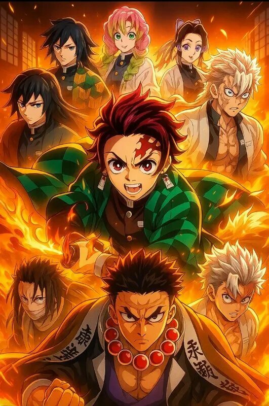 Головоломка 1000 деталей для взрослых, Аниме убийца демонов, Demon Slayer, сложная головоломка, качественный картон, Рождественский подарок, идеальный выбор для развлечений в помещении 50x75cm