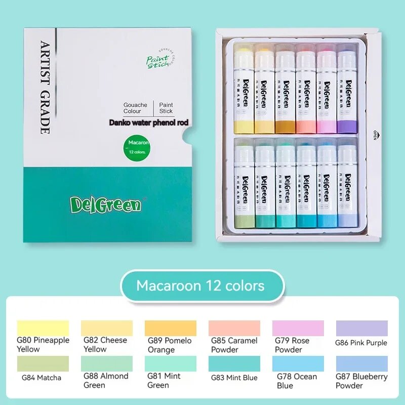 Borrence гуашевые карандаши 12 цветов Macaron 12 Colors