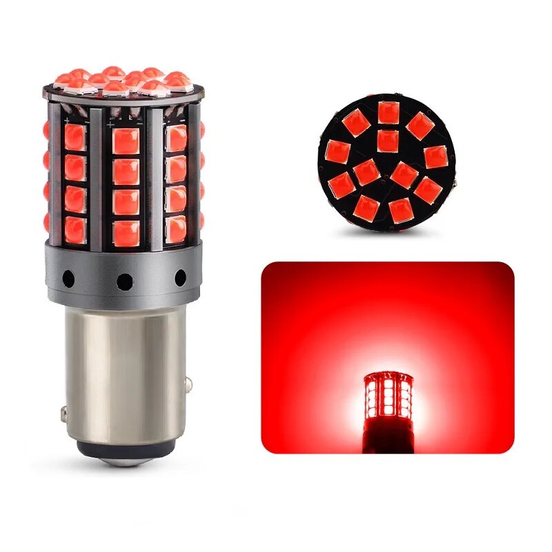 2x 1156 BA15S P21W LED лампы PY21W 1157 BAY15D Canbus 7440 7443 T20, Красный, Red, 1157 bay15d