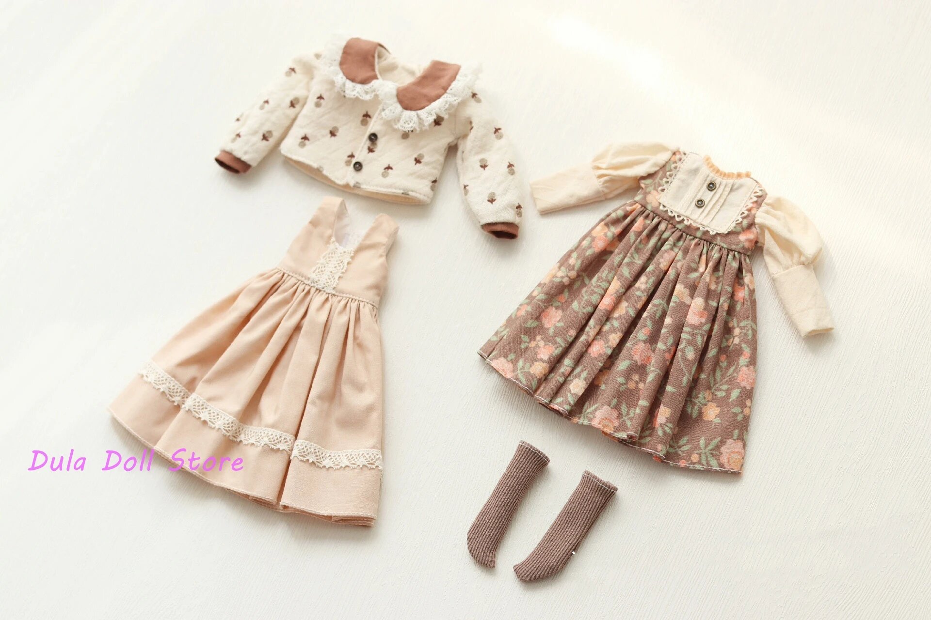 Платье и пальто-юбка Sunforeat для кукол 4 pieces set