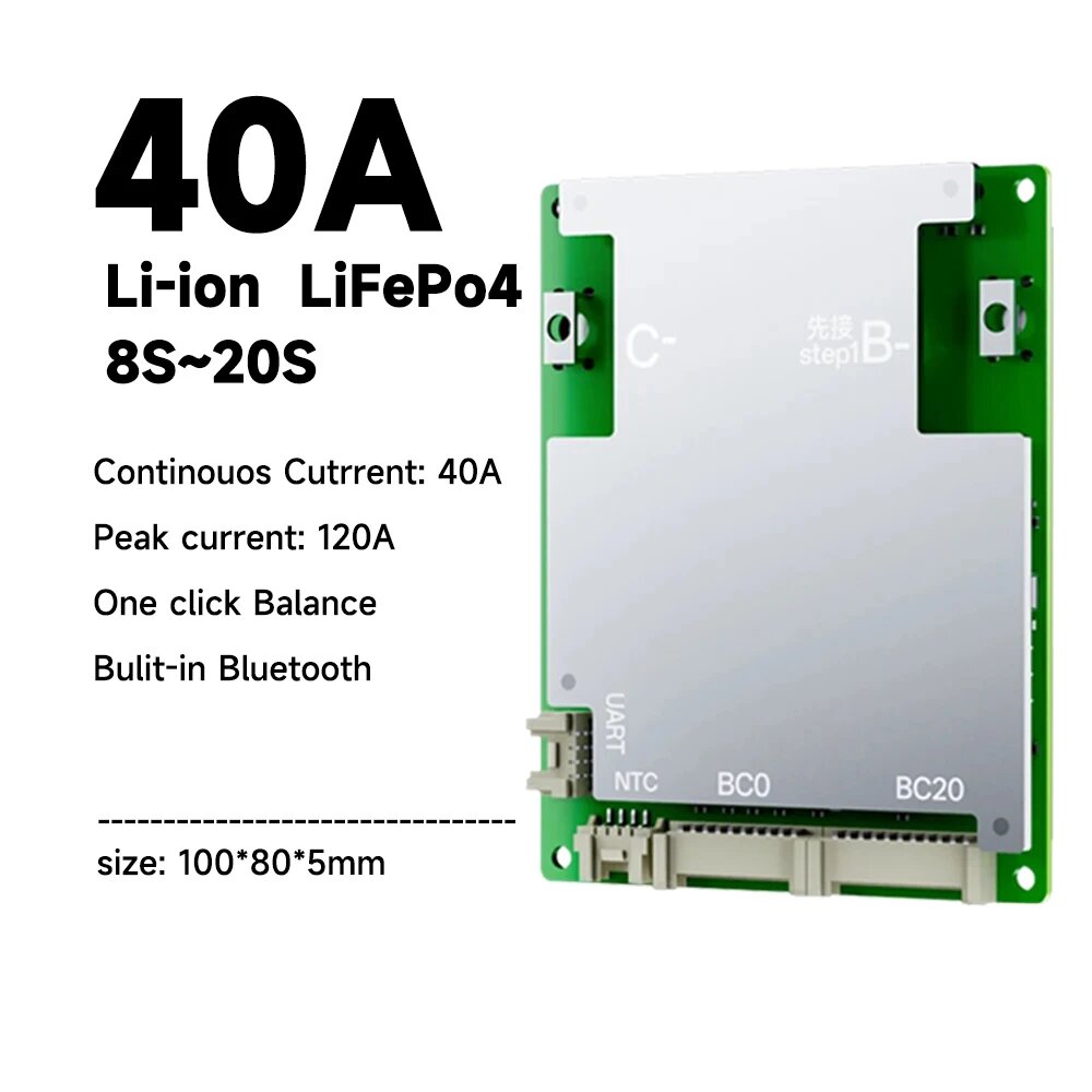 JBD Smart BMS 8S-20S для электровелосипедов 40A 8S-20S