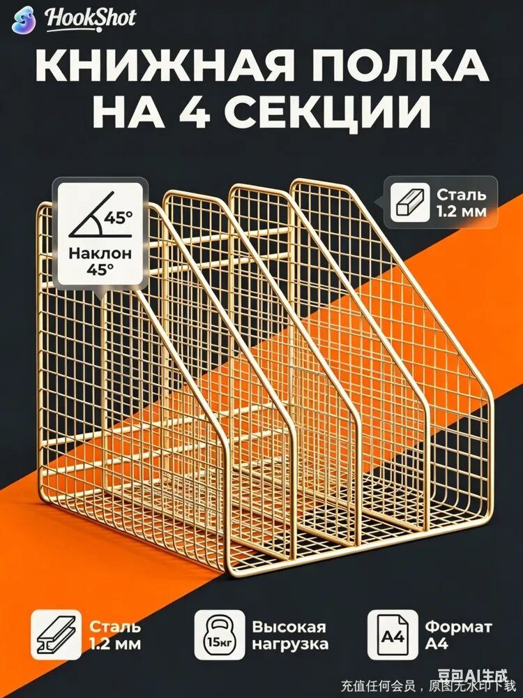 Металлическая многоярусная подставка для хранения документов и бумаги формата А4