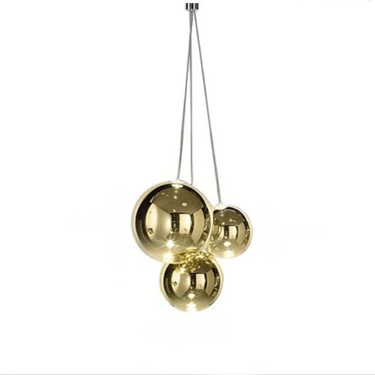Подвесная люстра TAONUANSHU стеклянная LED Gold, Холодный белый, Желтый