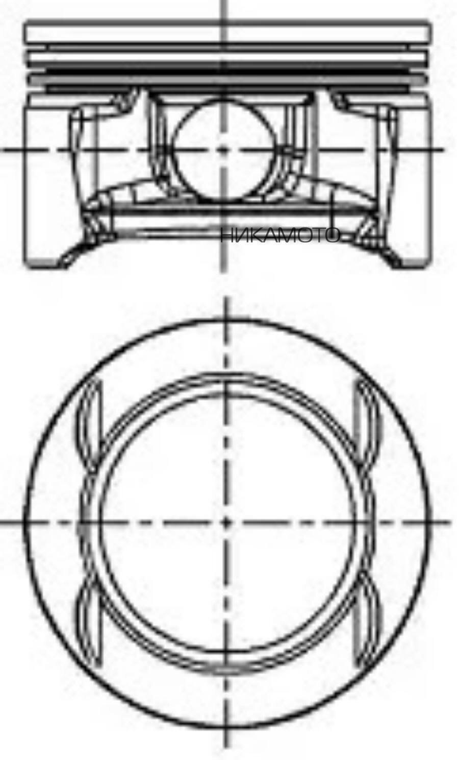 NURAL 87-429507-00 Поршень dm.73.40x1.2x1.2x2.0 +0.50 Цена за 1 шт.