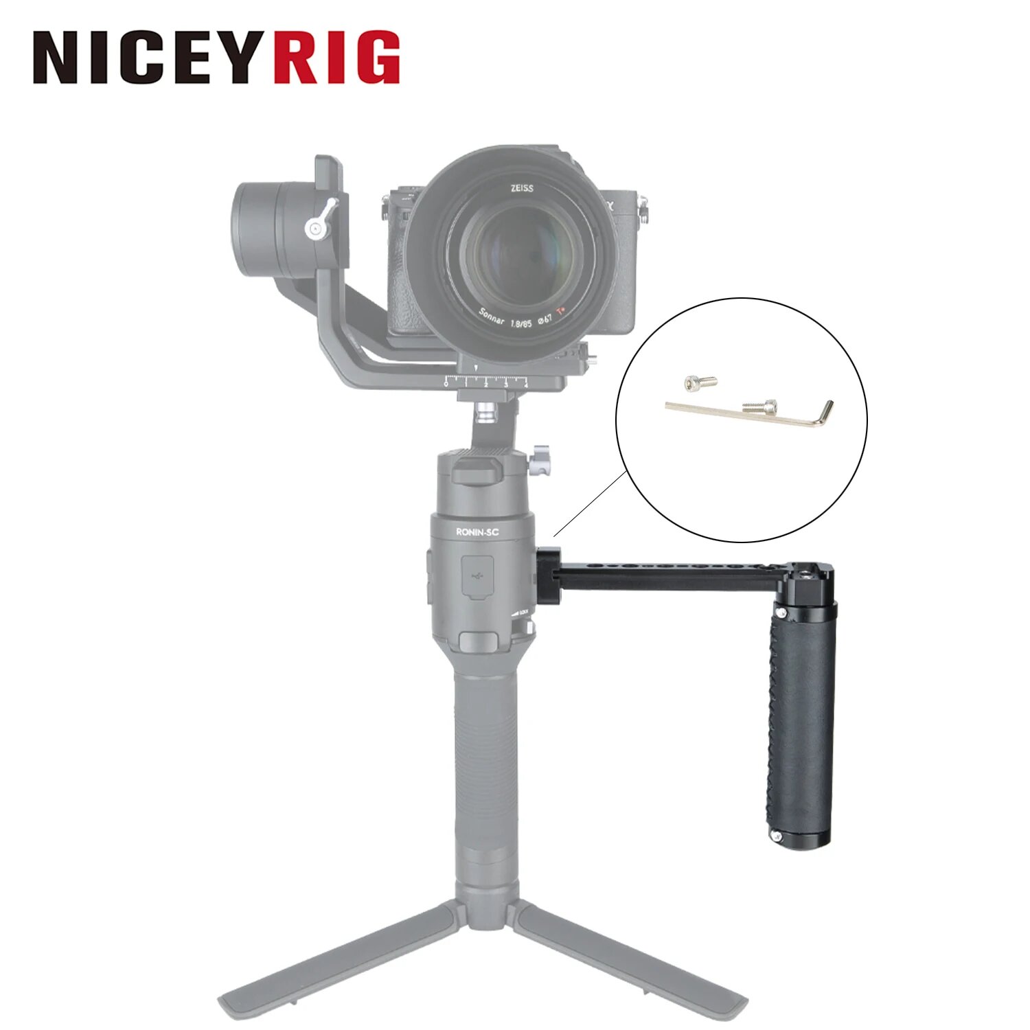 Niceyrig Универсальная кожаная боковая рукоятка для стабилизаторов DJI