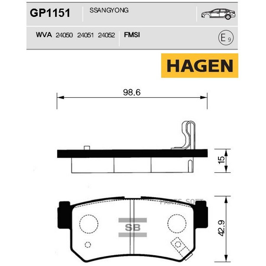 SANGSIN BRAKE GP1151 Колодки тормозные задние