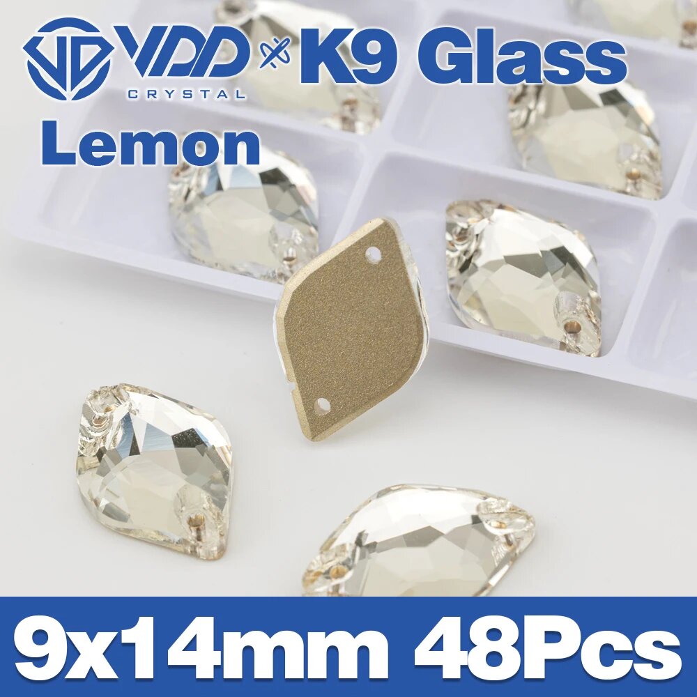 Стразы VDD Lemon 9x14mm, 48шт