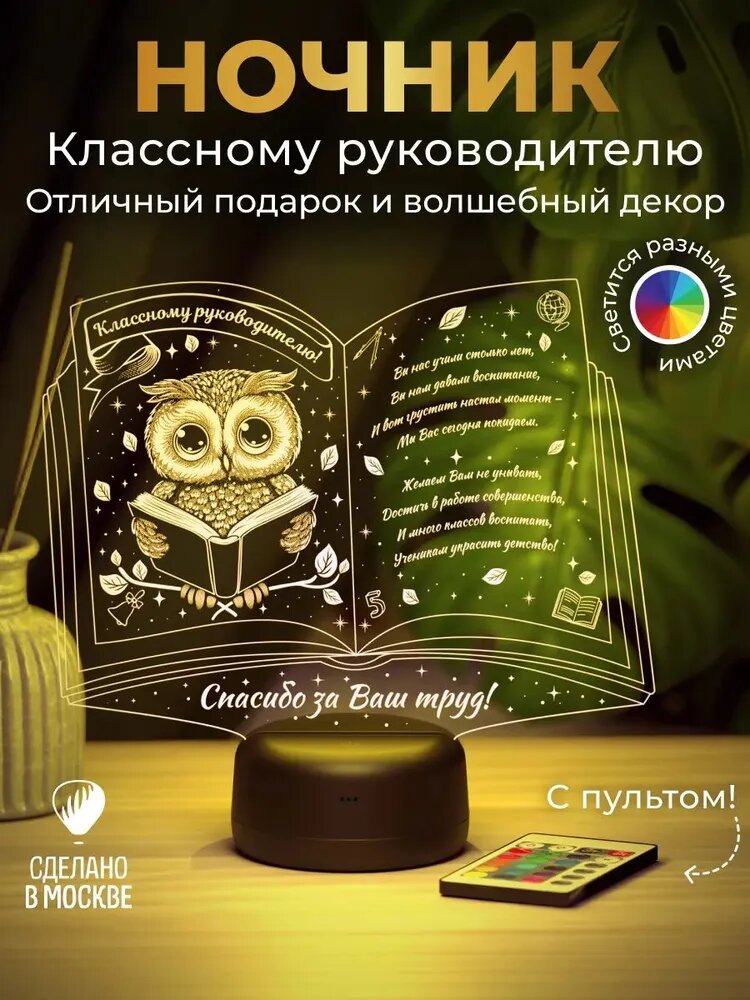 Ночник Книга с совой