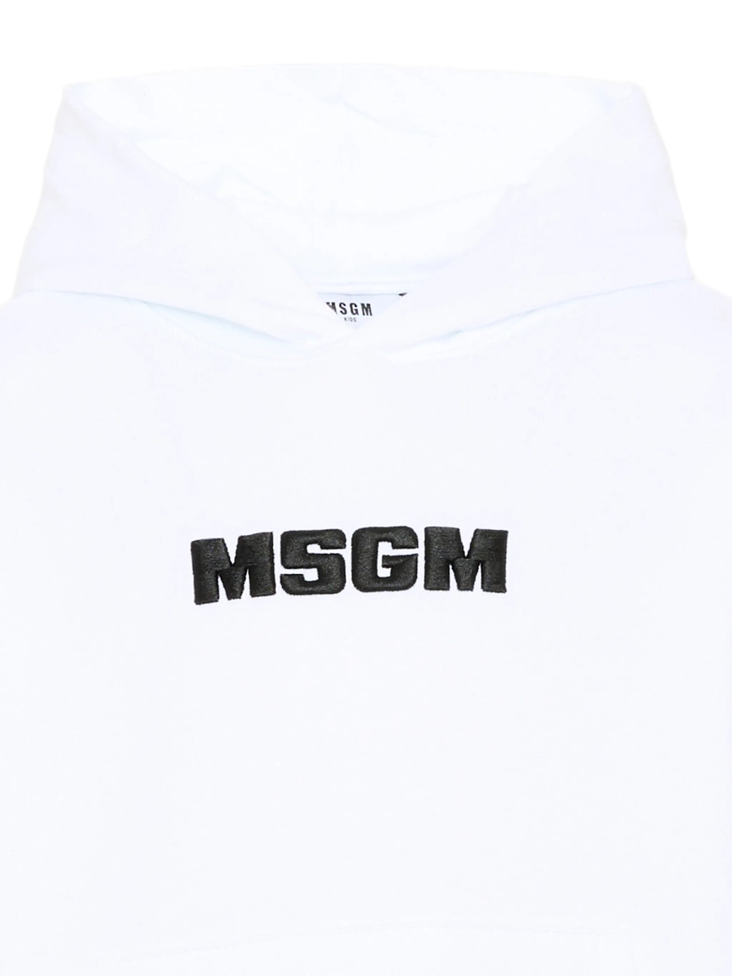Худи MSGM Logo-embroidered hoodie, размер 12 лет, белый — фото 1
