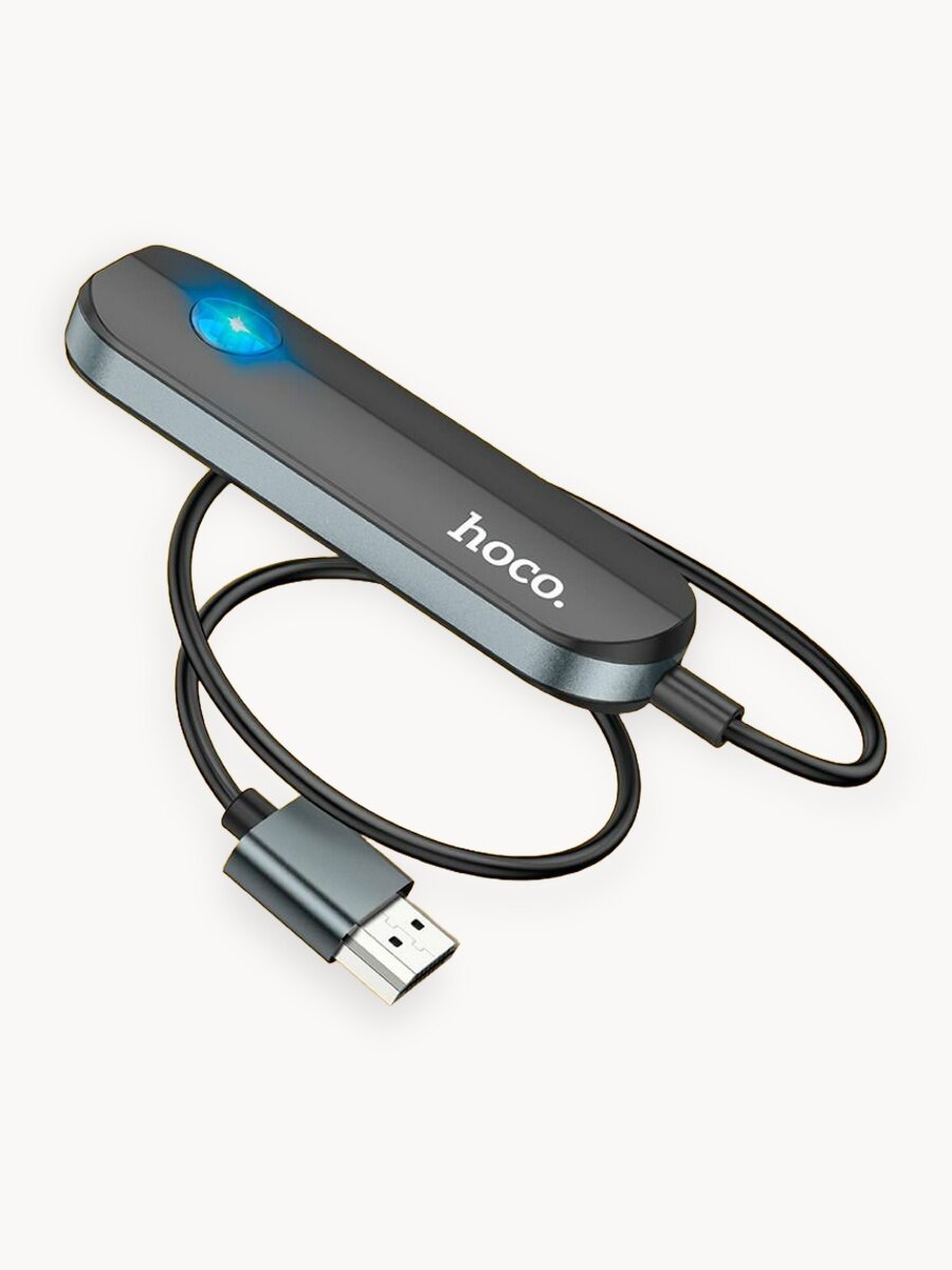 HDMI адаптер беспроводной HOCO UA23 для ТВ и мониторов WIFI / Переходник (конвертер) штекер HDMI, поддержка 4К / Кабель транслятор видео адаптер для iPhone iPad MacBook, черный