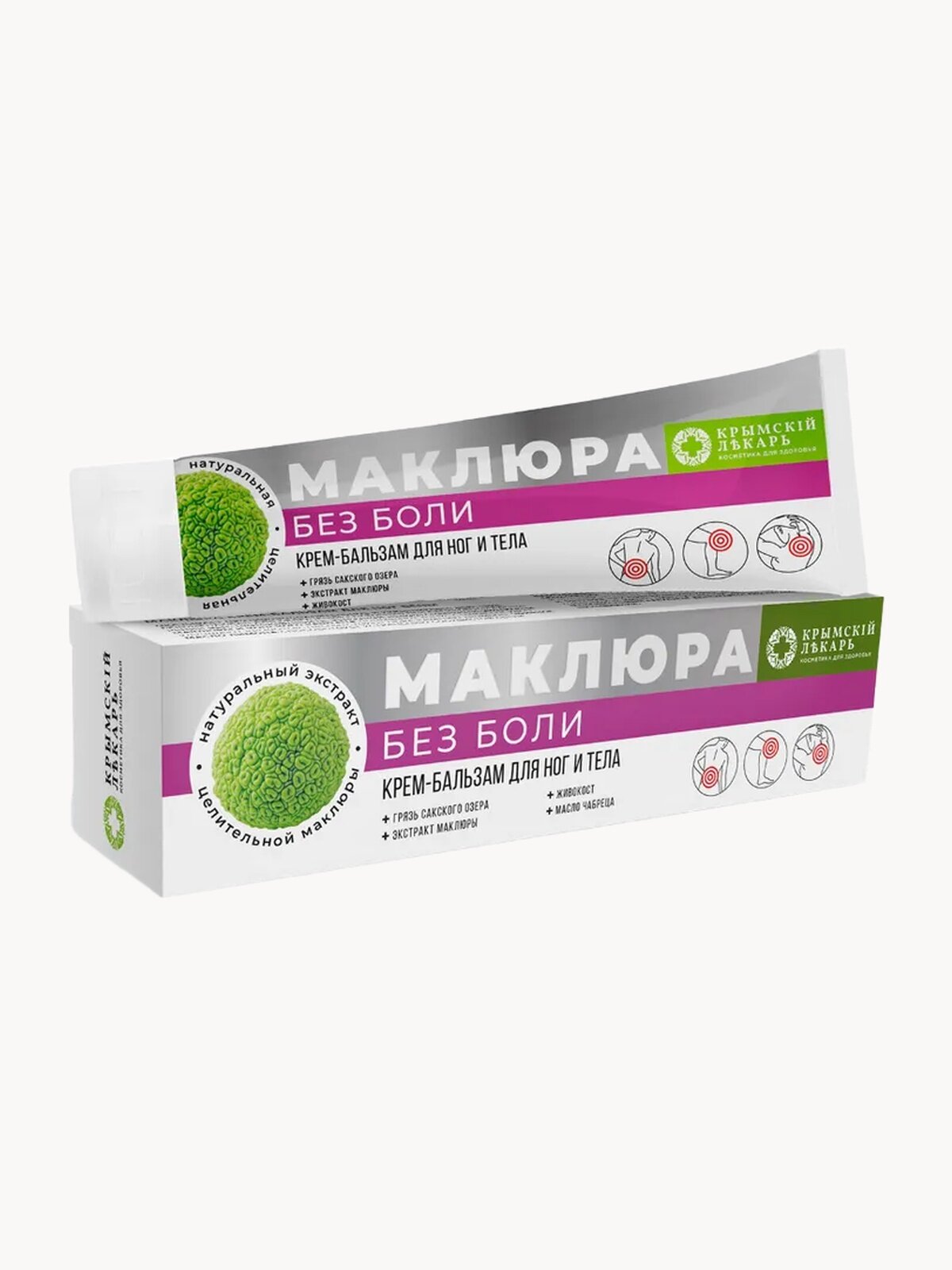 Крем-бальзам Крымский Лекарь "Без боли", для ног и тела,100мл