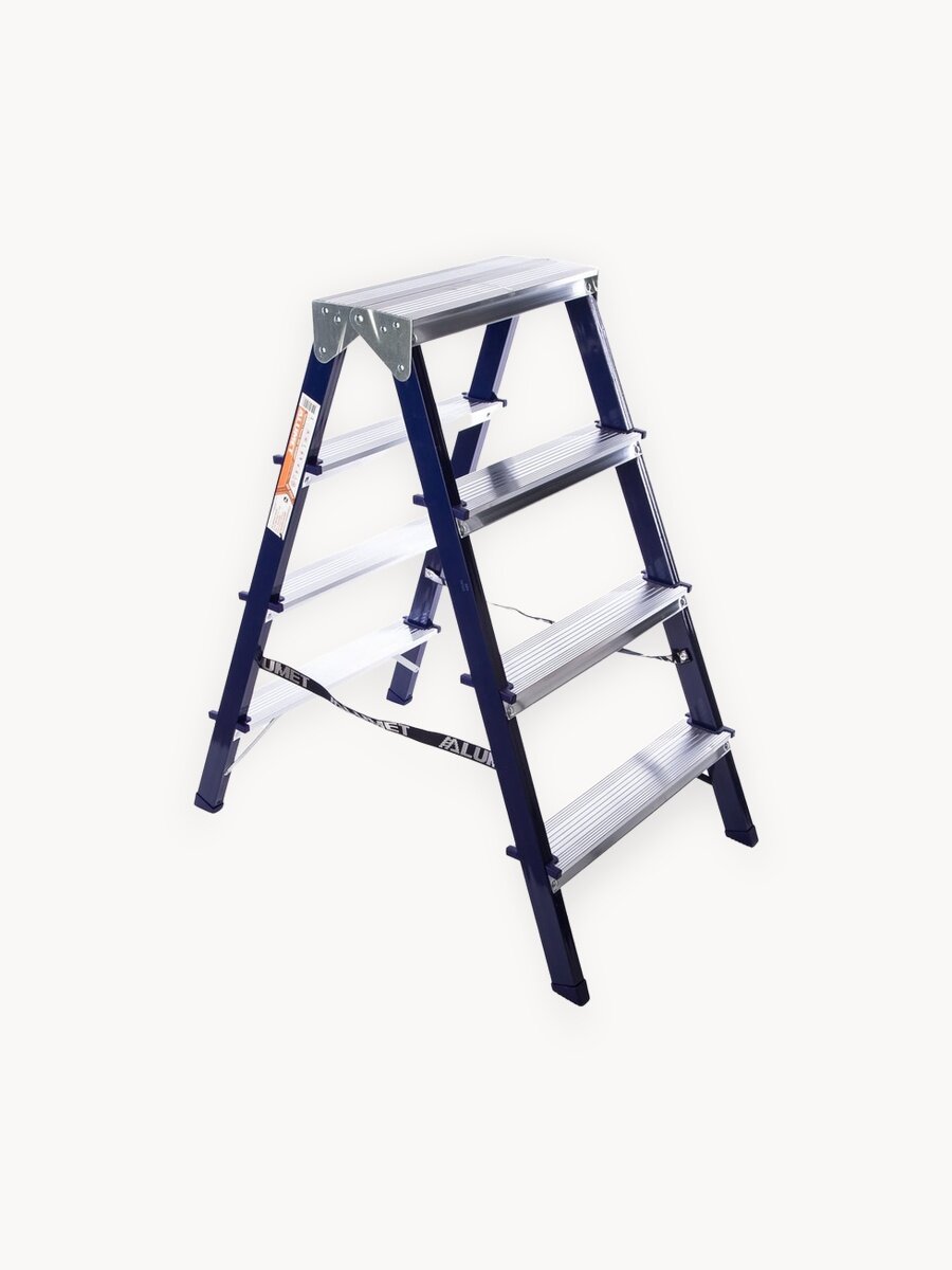Двухсторонняя стальная стремянка Алюмет 2х4 ступеней. Серия MD8204