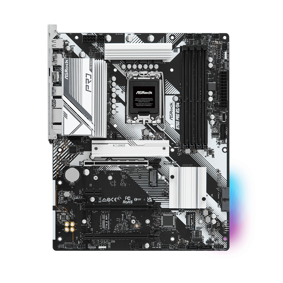 Материнская плата ASRock B760 Pro RS/D4, LGA1700, 4xDDR4, ATX, PCI-E 4.0