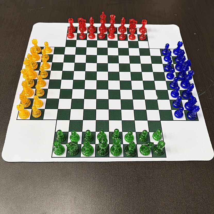 Большая настольная игра из толстой резины, комплект из 64 фигур на 4 игроков, многоцветная (красный, желтый, синий, зеленый)