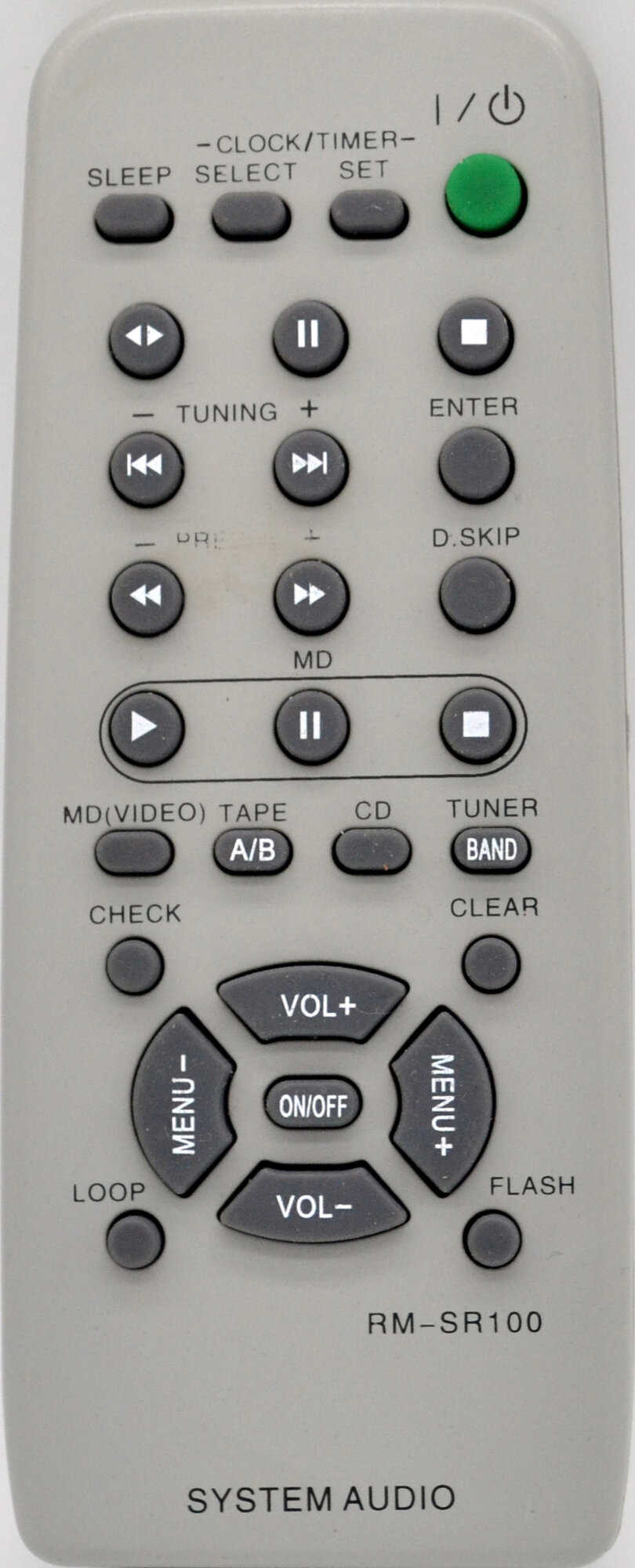 Пульт Sony RM-SR100, для музыкальных центров Sony, беспроводной, питание от 2 батареек AA