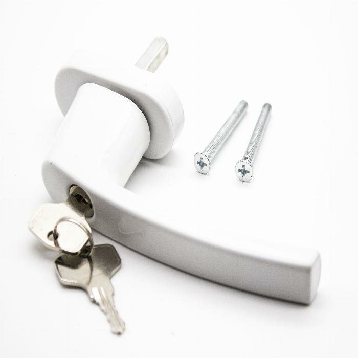 Ручка оконная с ключом, белая