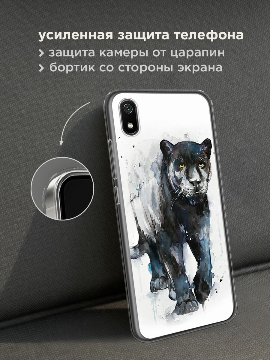 Чехол на Xiaomi Redmi 7A / Сяоми Редми 7А с принтом "Пантера арт 3" — фото 1