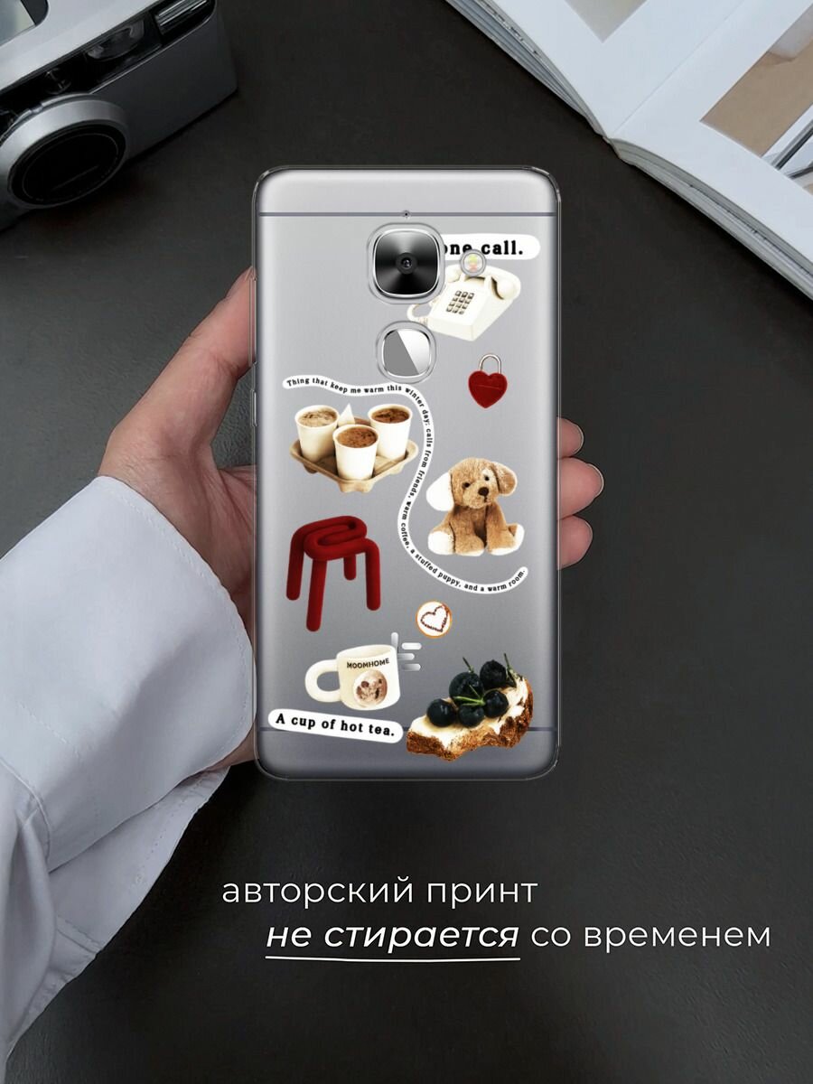Чехол на LeEco Le 2/2 pro / Лееко Ле 2/2 про с принтом "Phone call", прозрачный — фото 1