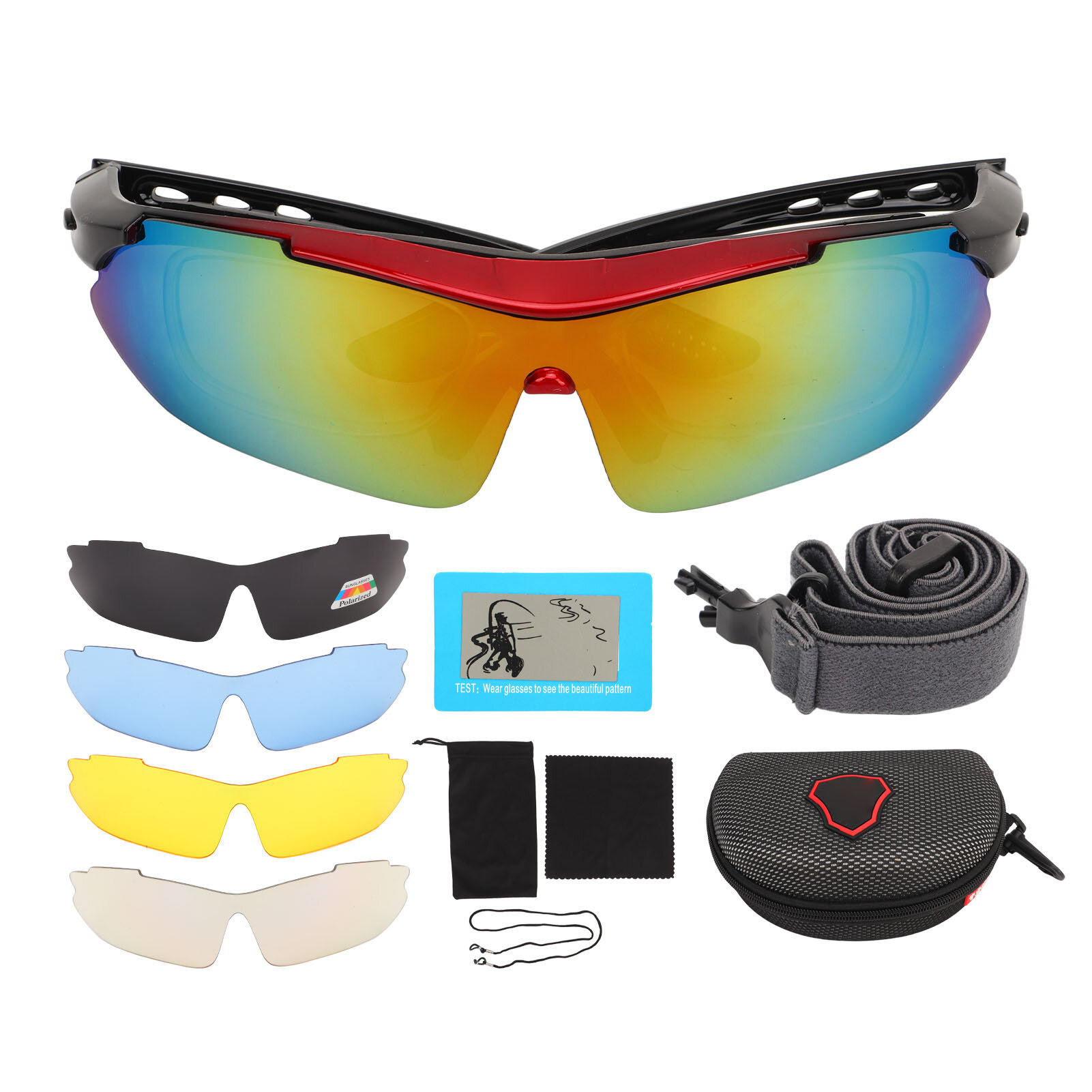 Поляризованные велоочки (красные, горные/шоссейные)