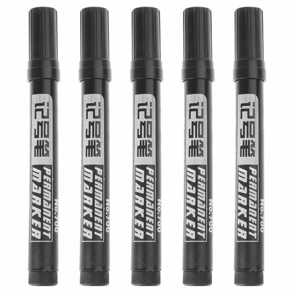 1/5/10 шт. Водостойкие маркеры для пластика, стекла, металла, Черный - 5 штук