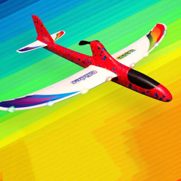 Самолёт-планер из пеноматериала с LED-подсветкой, ручной запуск, USB-зарядка, для детей от