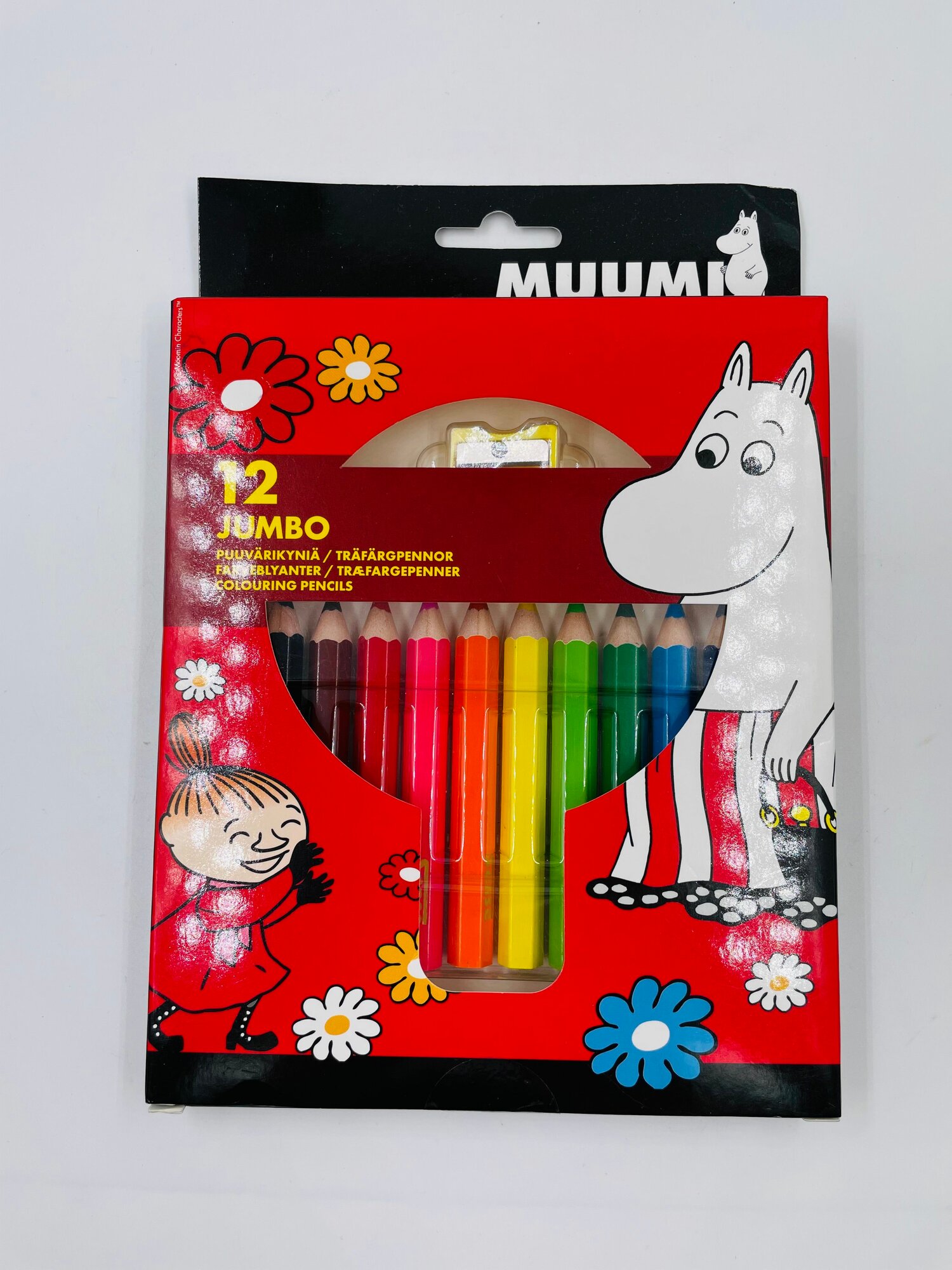 Цветные карандаши Muumi jumbo, 12 шт. с точилкой (из Финляндии)