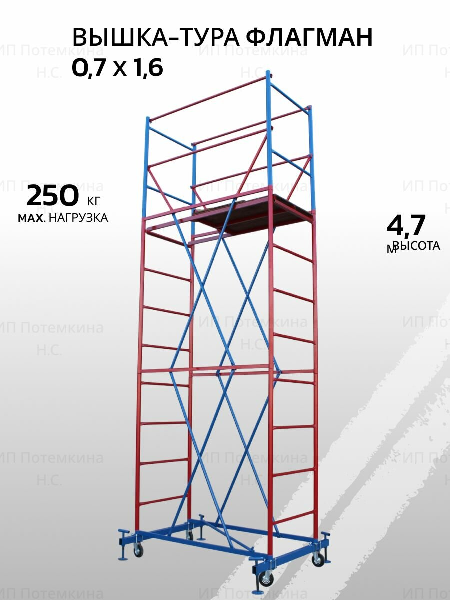 Вышка-тура флагман 0.7x1.6x4,7м 2 секции