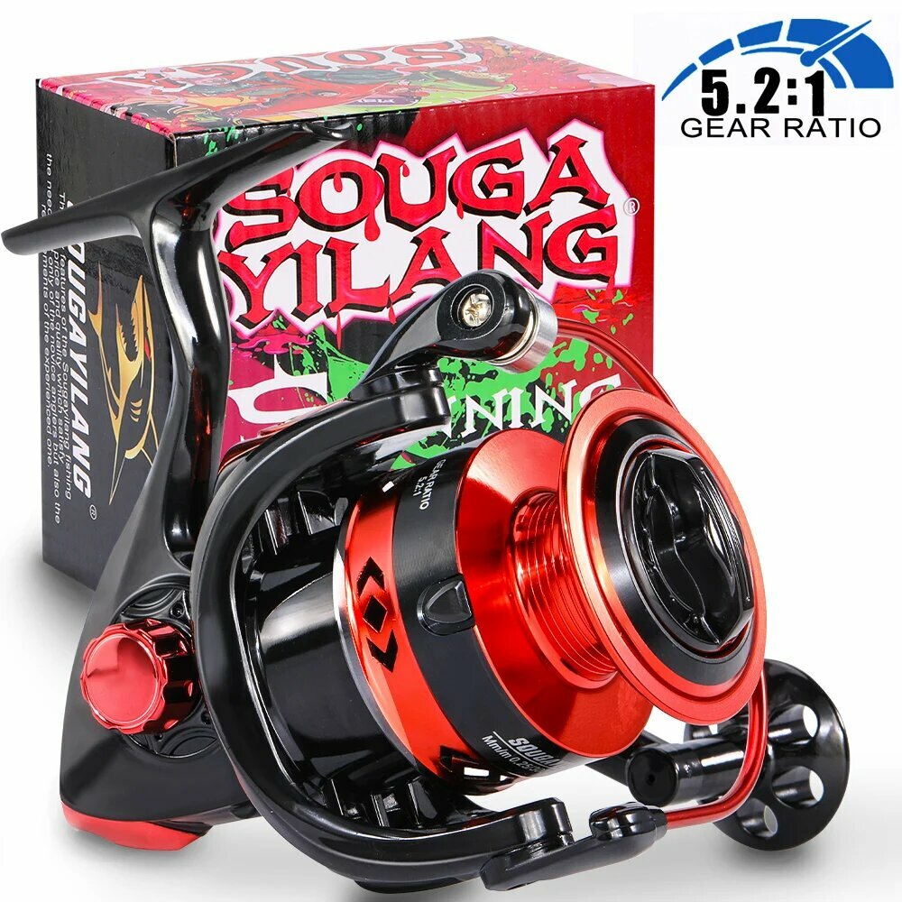 Спиннинговая катушка Sougayilang 5.2:1 3000 Series, Red