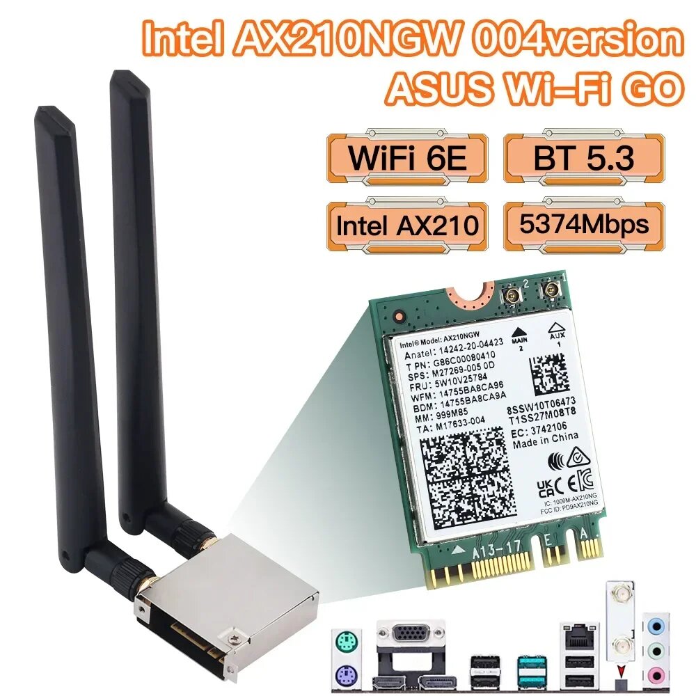 Wi-Fi карта Intel AX210 DERAPID для Asus