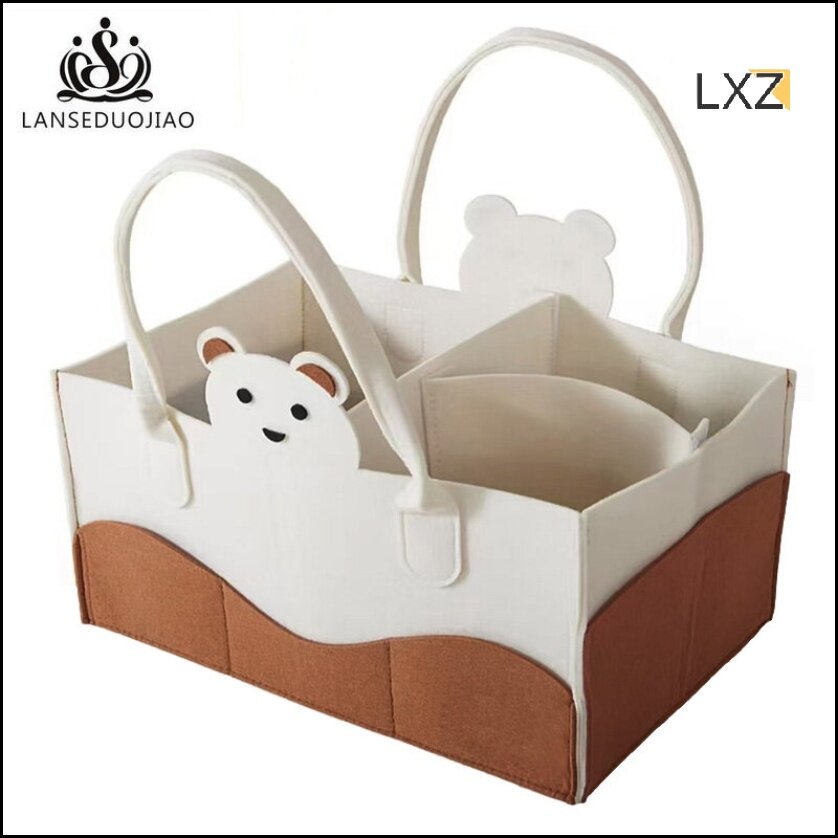 Эксклюзивный фетровый органайзер 35х23х18 для пикника и маминых вещей Мишка